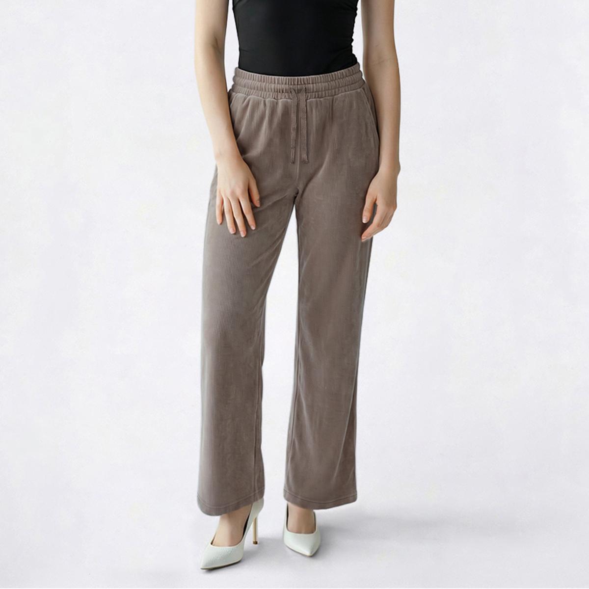 Click here for Juniors Pink Rose Rib Velour Straight Leg Lounge P... prices